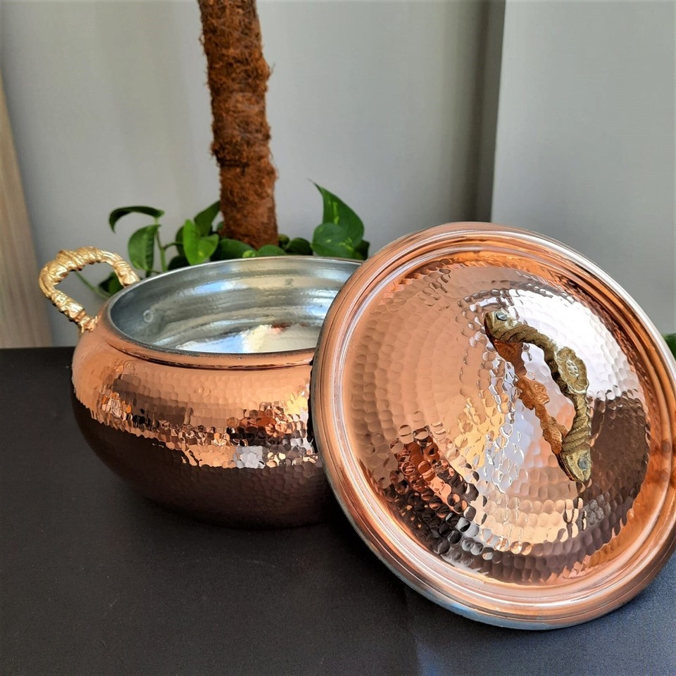 Copper Cooking Pot, Hand hammered Copper Pot Set, Copper Cookware ...