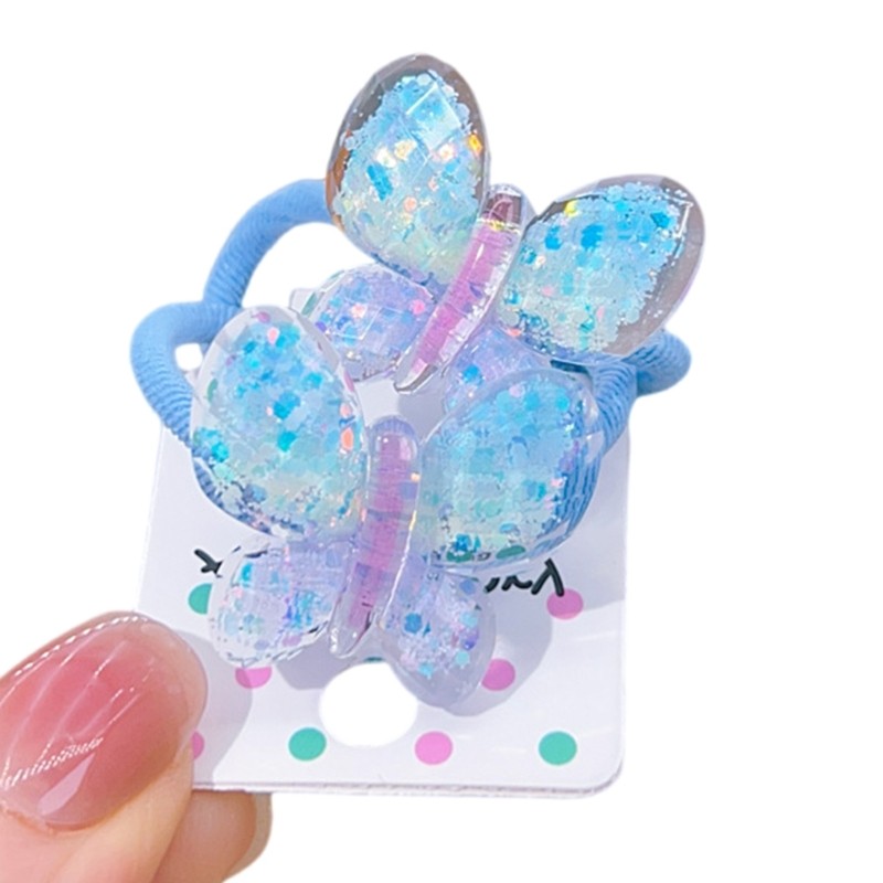 Glittering Butterfly Hairband Lovely Hair Rope Elastic Hairties for ...