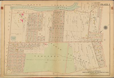 1913 UNION TOWNSHIP BERGEN COUNTY NEW JERSEY NORTH ARLINGTON CEMETERY ...