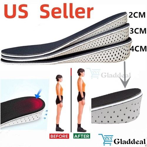 Men Women Invisible Height Increase Insoles Heel Lift Taller Shoe ...