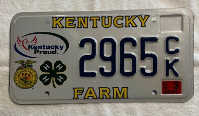 LICENSE PLATES KENTUCKY FARM 2965 | eBay