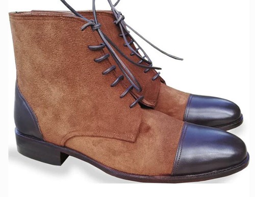 Men’s Handmade Johny Weber Suede Boots, Chukka Style, Lace-up, Leather ...