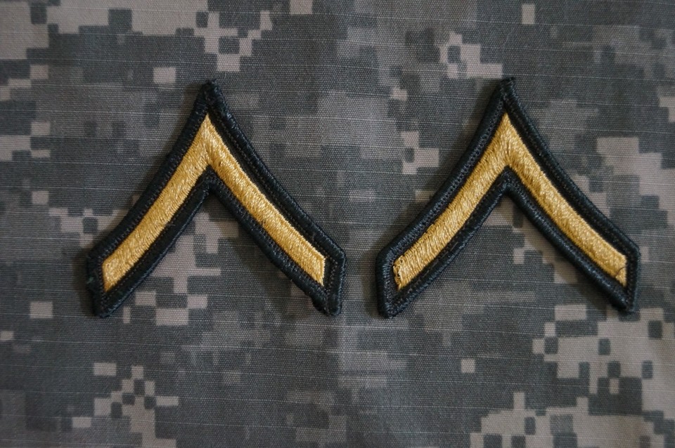 US Army Female Private 2 PV2 E-2 Stripes Sew on Dress Green Uniform ...