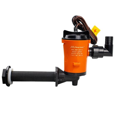 800GPH Aerator Livewell Pump 12V 4.0A Submersible Fish Tank Pump for ...