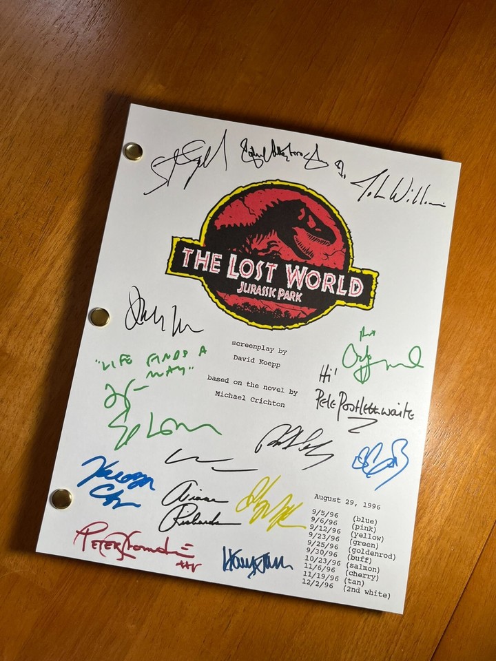Jurassic Park Trilogy Scripts Signed- Autograph Reprints- 3 Scripts ...