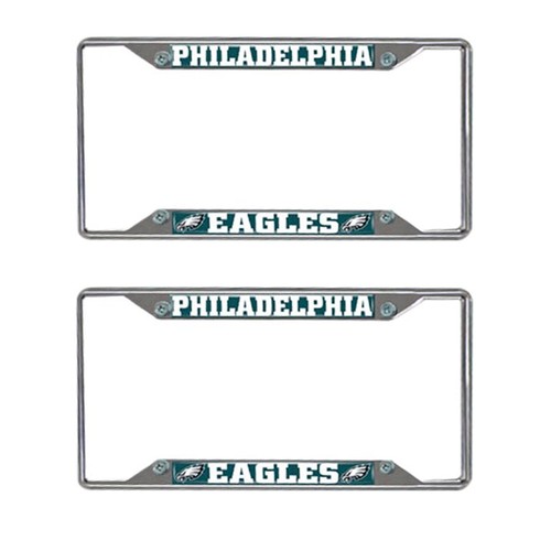NEW Philadelphia Eagles Chrome License Plate Frame Universal Size ...