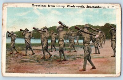 Spartanburg South Carolina SC Postcard Camp Wadsworth Army c1918 ...