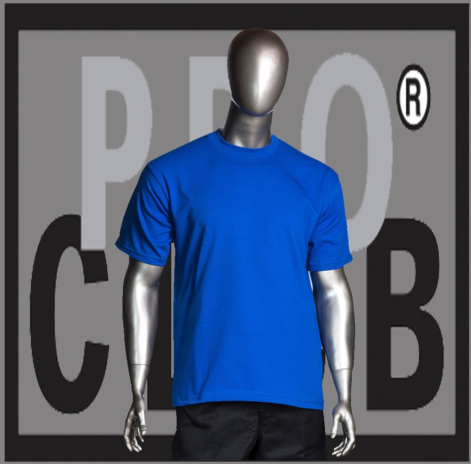 1 New Pro Club S-3XL Heavy Weight T-Shirt Plain Tee Pro Club Color ...