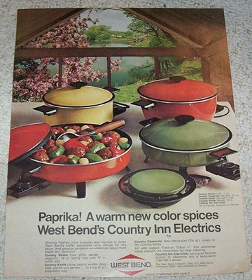 1970 print ad page - West Bend Country Inn cookware pots pans VINTAGE ...