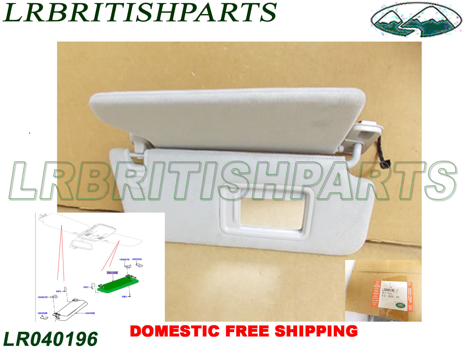 LAND ROVER SUNVISOR DOUBLE CIRRUS HEADLINER RANGE ROVER 13 RH OEM ...