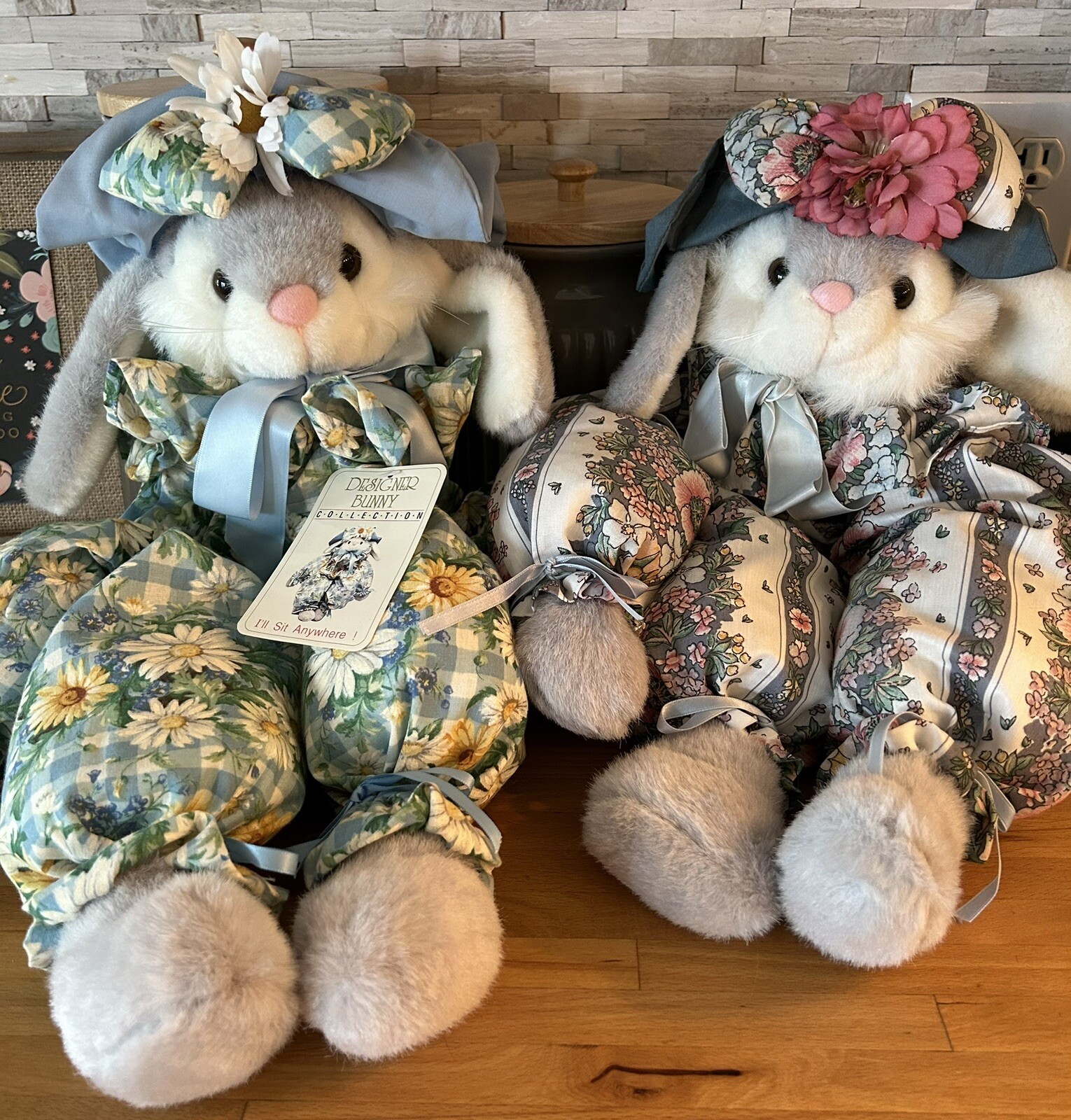 Vintage Designer Bunny Collection Sit Anywhere Plush Bunnies. Lot Of 2 ...