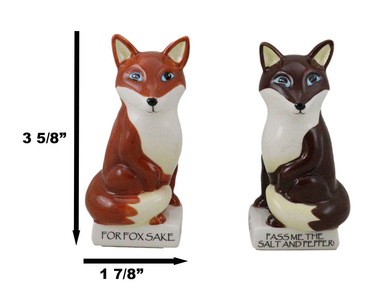 Ceramic Red Brown Foxes 'For Fox Sake Pass Me The Salt And Pepper ...