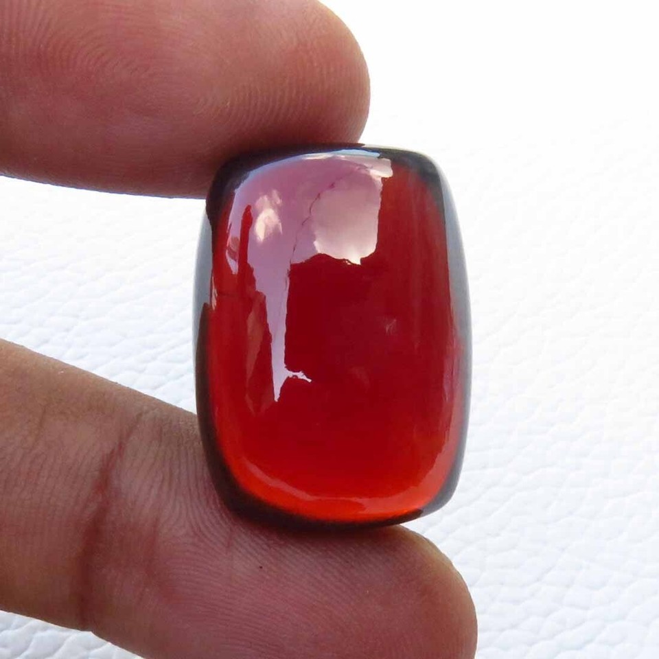 Huge Red Garnet Baguette Gemstone 23x17mm African Hessonite Cabochon ...