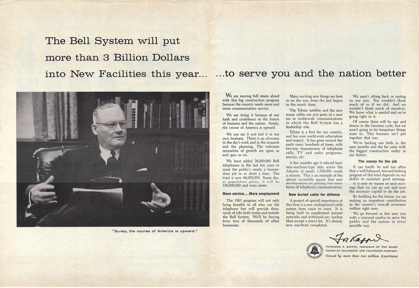 1963 Bell Telephone System 3 Billion Dollars New Facilities Vtg Print ...