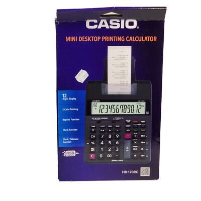 CASIO Mini Desktop Printing Calculator HR-170RC Compact Type | eBay