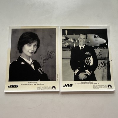 JAG Autograph 8x10 Photo REPRINT David James Elliott & Catherine Bell ...