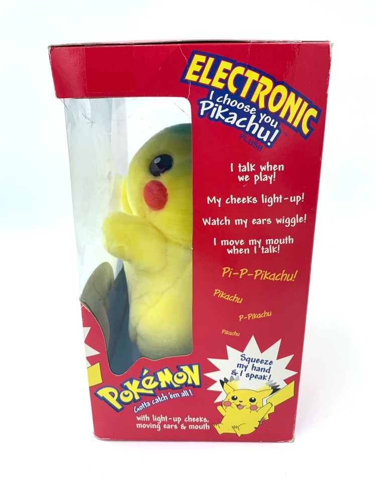 NIB 1999 ELECTRONIC TALKING PIKACHU Interactive Plush Pokemon Hasbro ...