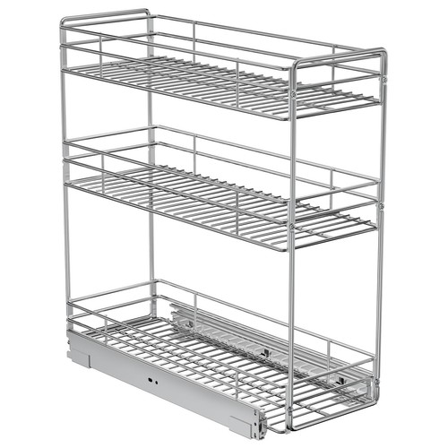 ROOMTEC Pull Out Spice Rack for Narrow Cabinet (8½" W X 21" D),3 Tier ...