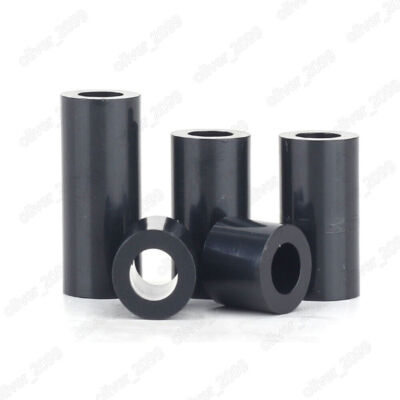 Black ABS Nylon Round Unthreaded Column Standoff Spacers M3 M4 M5 M6 M8 ...