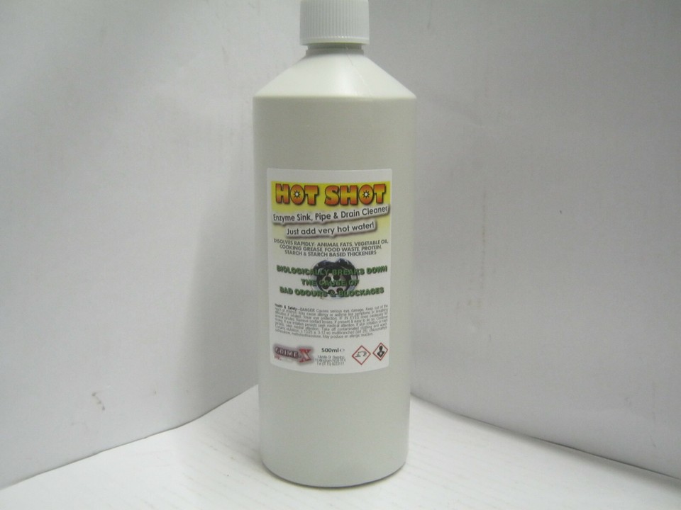 Kitchen Sink Drain Pipe Cleaner 1 or 2 HOT SHOT Enzyme Unblocker Odour ...