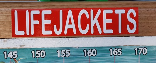 LIFE JACKET Vinyl Decals 23cm w x 5cm D | eBay Australia