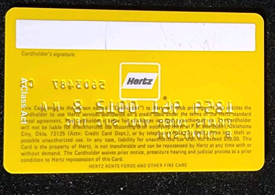 Hertz credit card exp ? our cb1098 | eBay