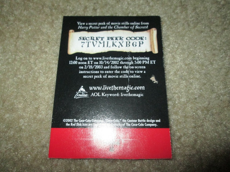 Harry Potter -- Coca Cola promotional card | eBay