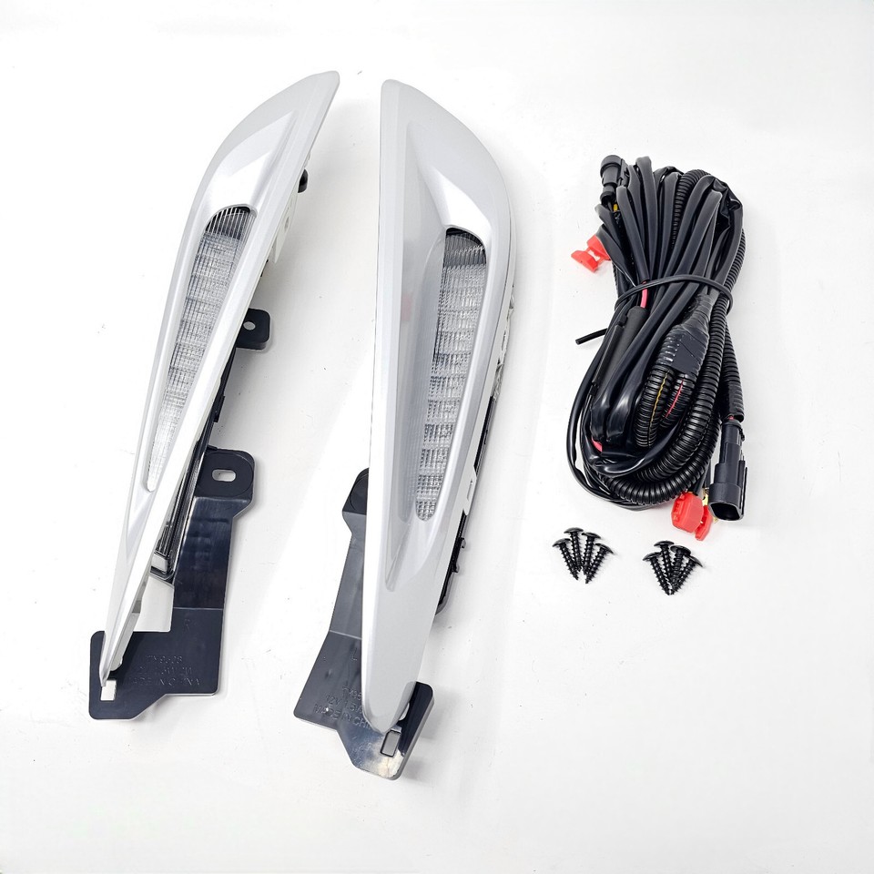 For 2019-2022 Prius LED Fog Light w/ Dual Color DRL Signal Silver Bezel ...