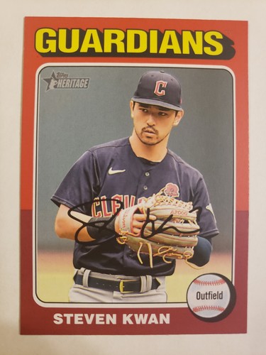 2024 Topps Steven Kwan Heritage Red Border SP #180 Cleveland Guardians ...