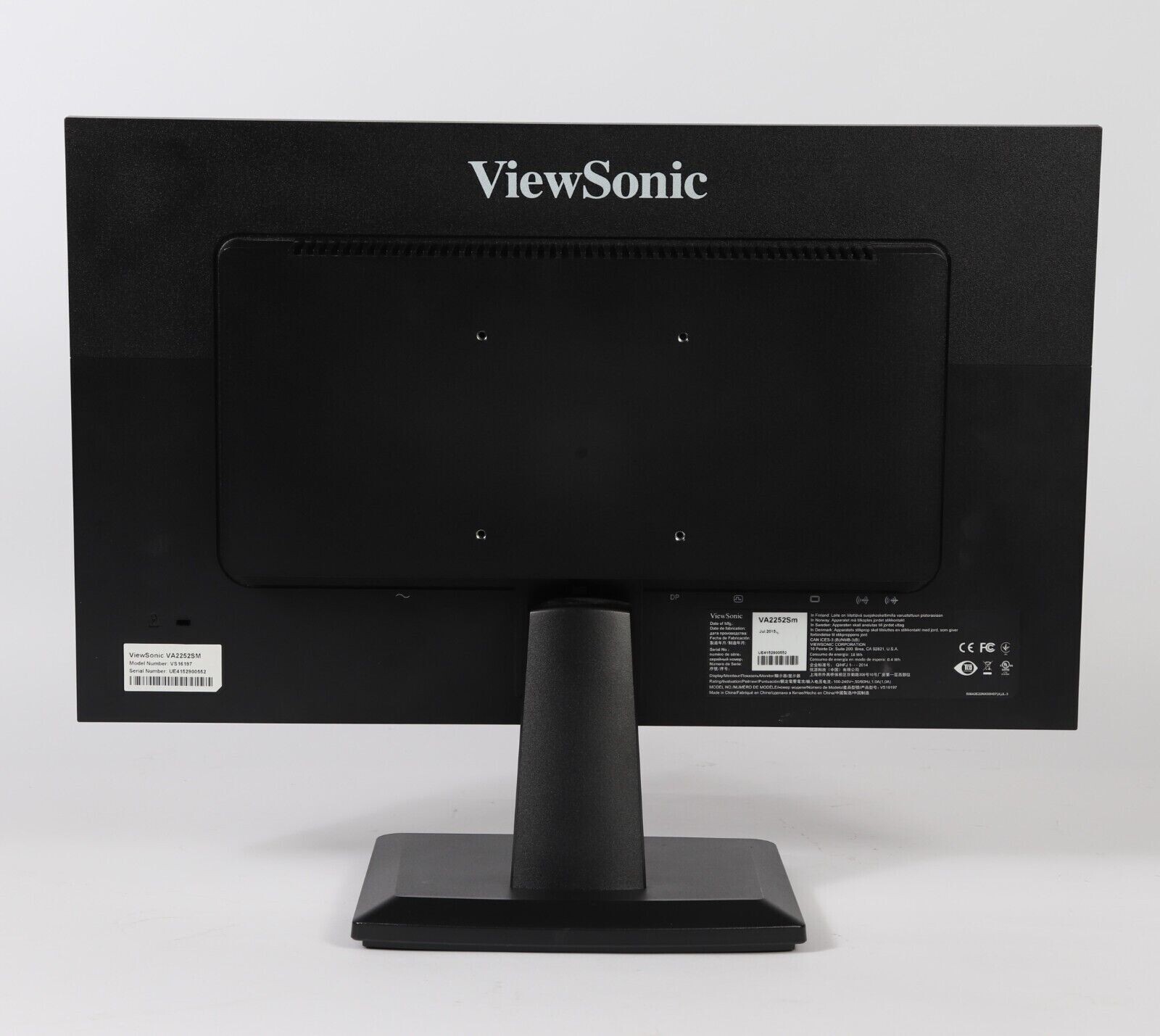 ViewSonic VA2252SM VS16197 22" 1920x1080 Widescreen LED Monitor w/ VGA ...