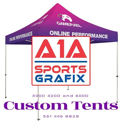 Custom Printed EZ Pop Up Tent With Full Color Graphics Replacement ...