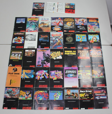 36x Super Nintendo SNES Manual Inserts Lot Capcom Metroid Castlevania ...