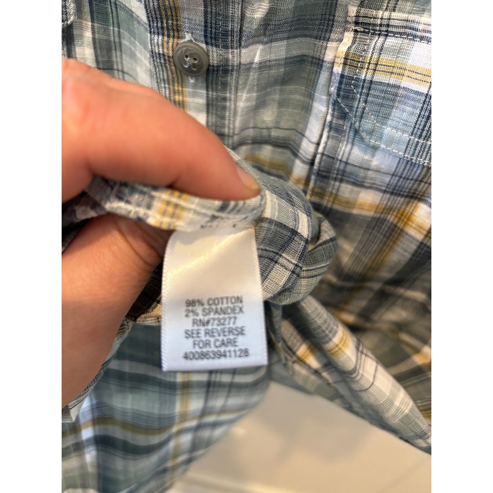 Croft & Barrow Quick Dry Shirt Mens Medium Short Sleeve Cotton Plaid ...