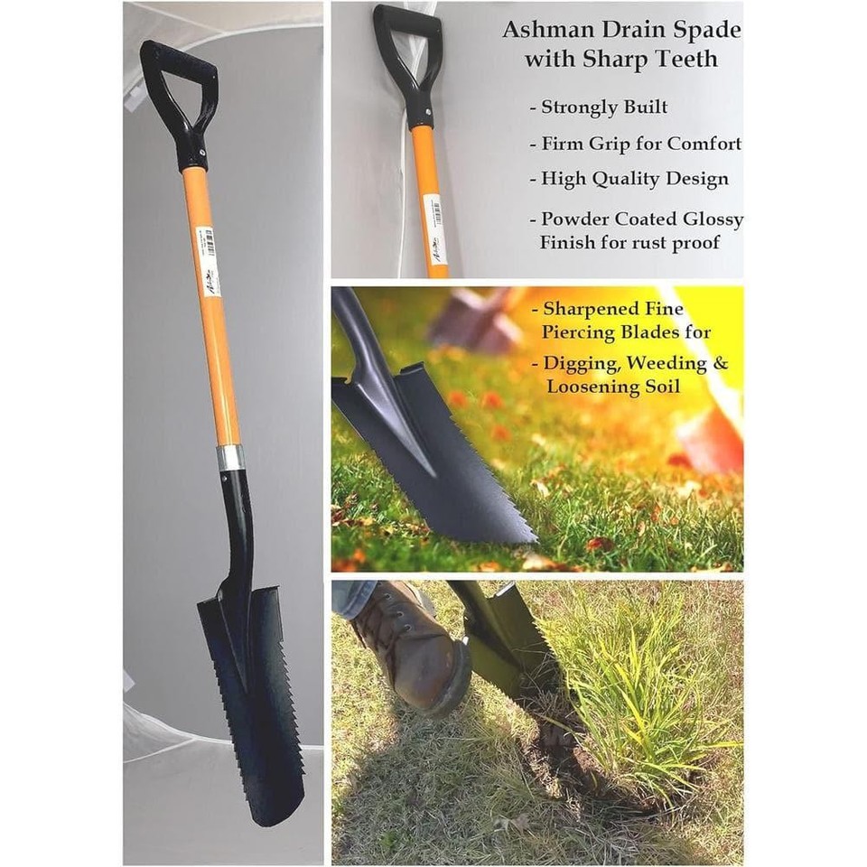 Drain Spade Teeth Shovel Multi-Purpose Metal Blade Shovel 48 in ...