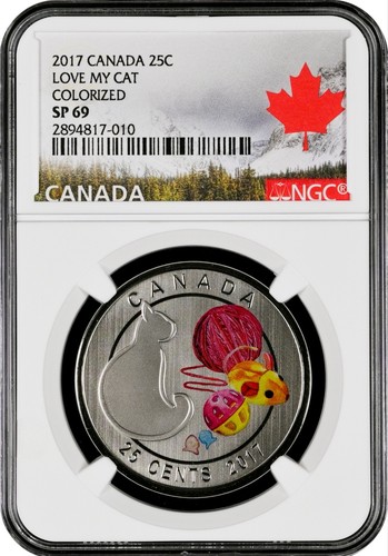 1/0 TOP POP 2017 Canada 25c Colorized Love My Cat Specimen NGC SP69 | eBay