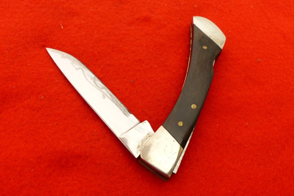 Queen USA 4-1/8" Closed 1992 Duck Hawk 1210 Lockback Buffalo Horn knife ...