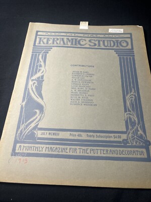 Antique July 1913 Jul KERAMIC STUDIO Monthly MAGAZINE Pottery Potter ...