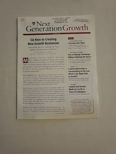 2003 January, Next Generation Growth Magazine, Creative Destruction ...
