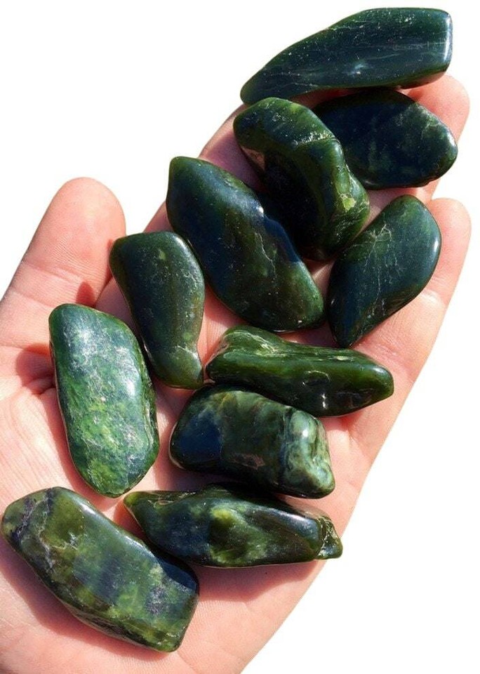 Nephrite Jade Tumbled Stone - Polished Natural Nephrite Jade Crystal ...