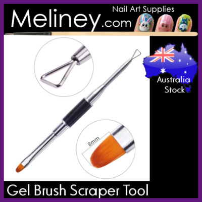 Gel Brush Size 6 with Scraper Remover Tool Metal Handle Professional ...