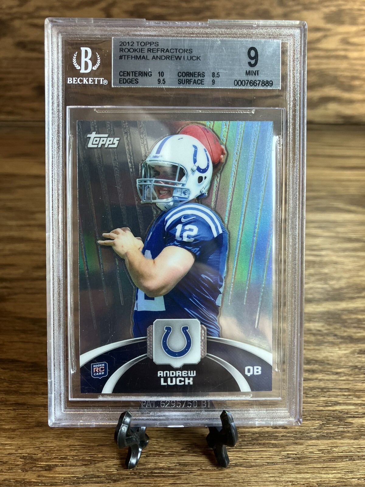 2012 Topps Andrew Luck Rookie RC Holiday Mega Chrome Refractor Beckett ...