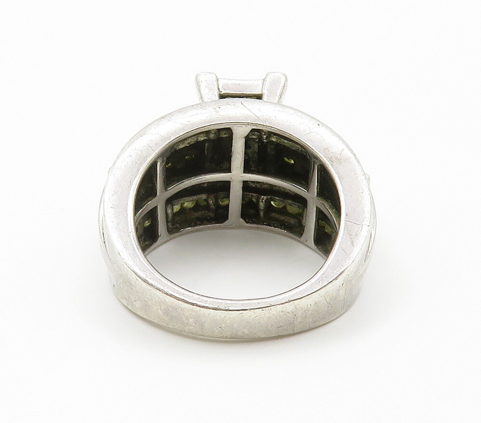 925 Sterling Silver Vintage Genuine Diamonds Shiny Band Ring Sz 7 ...