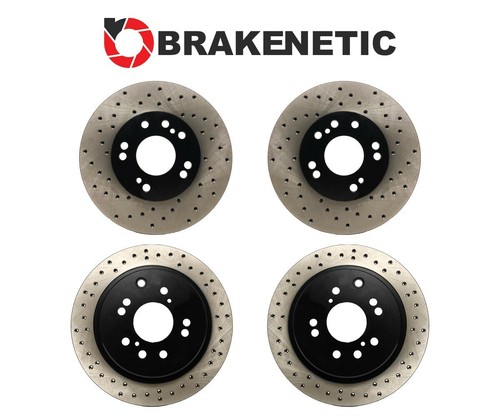 F&R BRAKENETIC Premium Drill Brake Rotors 26mm Z32 300ZX Conversion 4 ...
