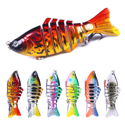 6PCS Fish Bait Lure Swimming Colorful Minnow Bass Tackle Fishing Gear ...