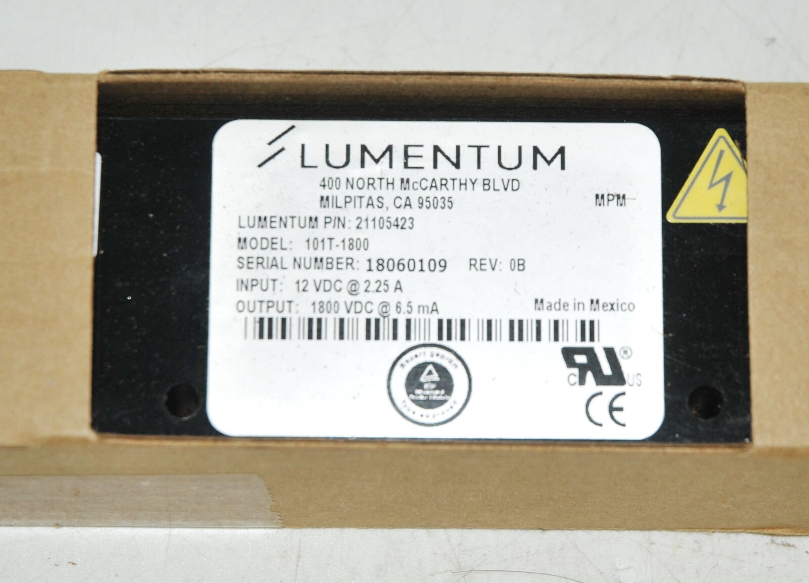 JDSU Uniphase 1122P + 101T-1800 Lumentum Helium-Neon Laser Head and ...