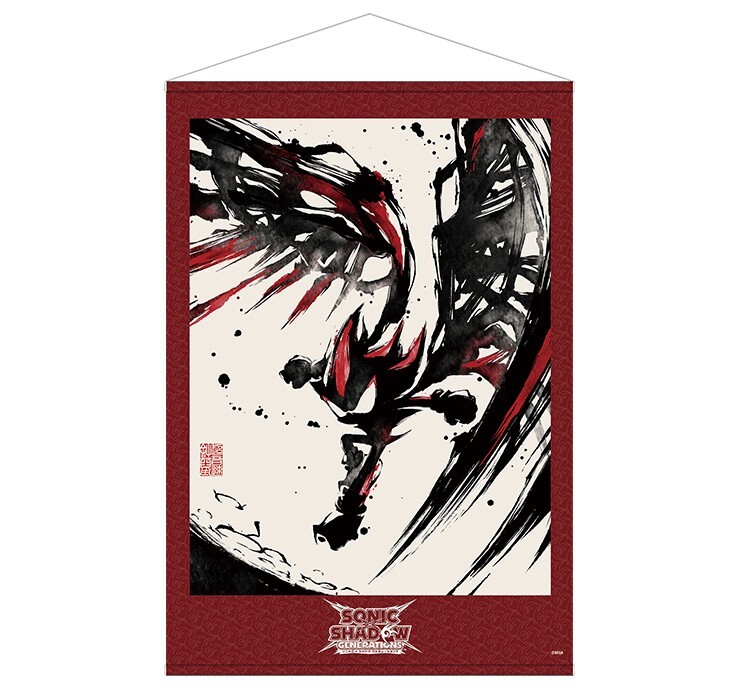 Sonic X Shadow Generations Shadow Ink Painting Scroll-style Tapestry A2 ...