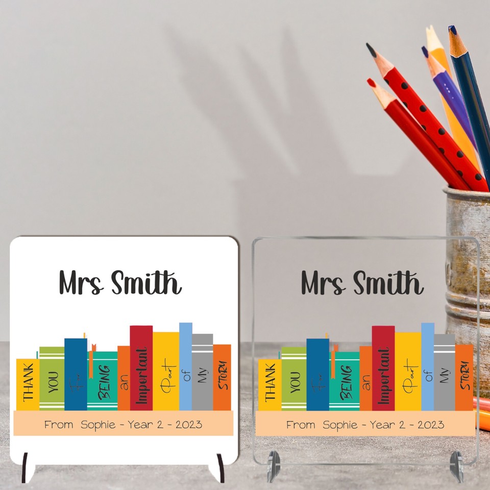 Personalised Thank You Gift Teacher Gift Part Of Story Clear Acrylic ...