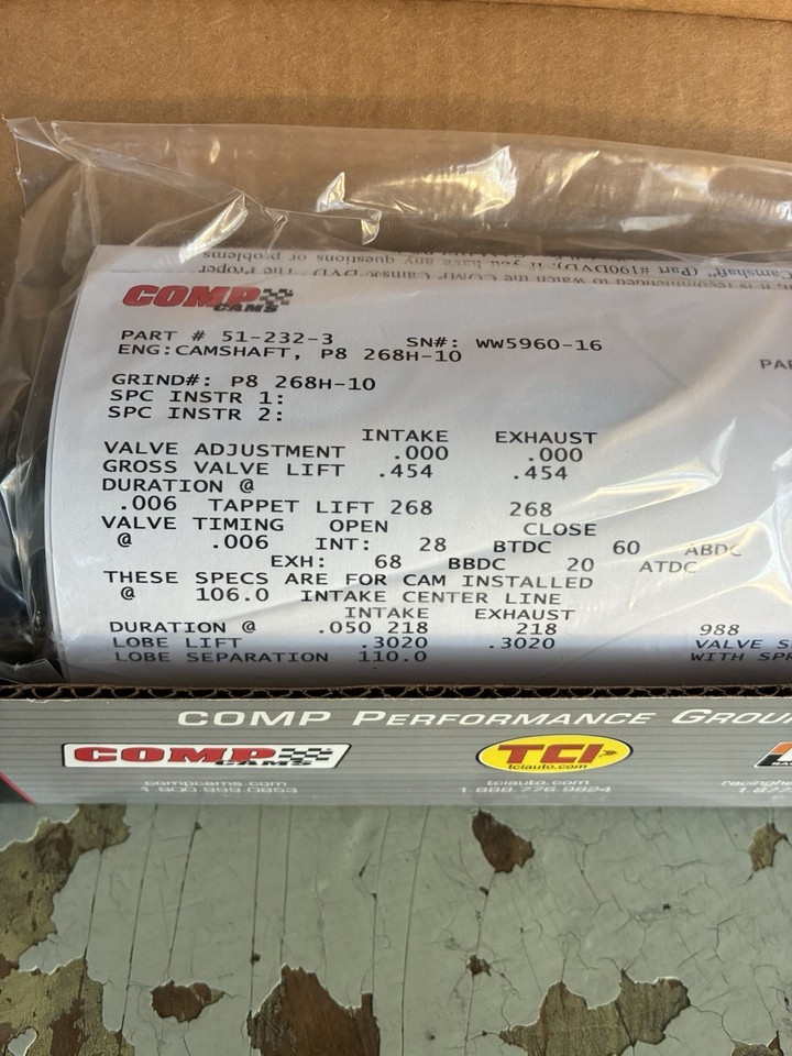 Comp Cams 51-232-3 Hydraulic Flat Tappet Cam Pontiac v8 Brand New ...