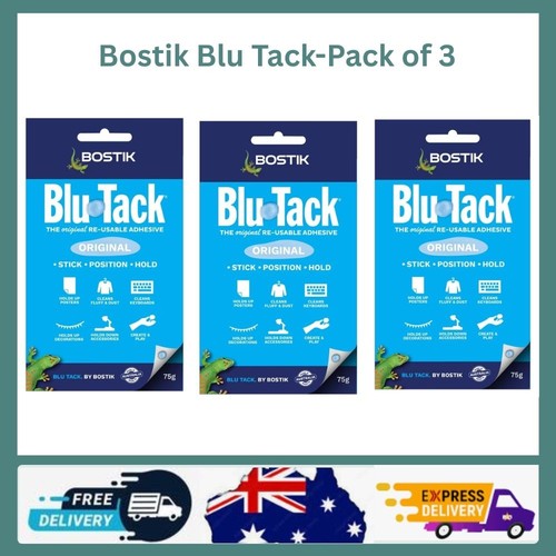 BOSTIK BLU TACK BLUTACK 75g RE-USABLE ADHESIVE PICTURE POSTER BLUTAK ...