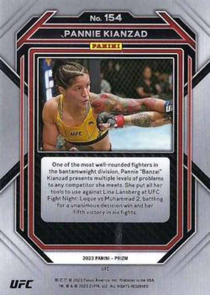 Pannie Kianzad 2023 Panini Prizm UFC #154 MMA Vertical ID:69086 | eBay